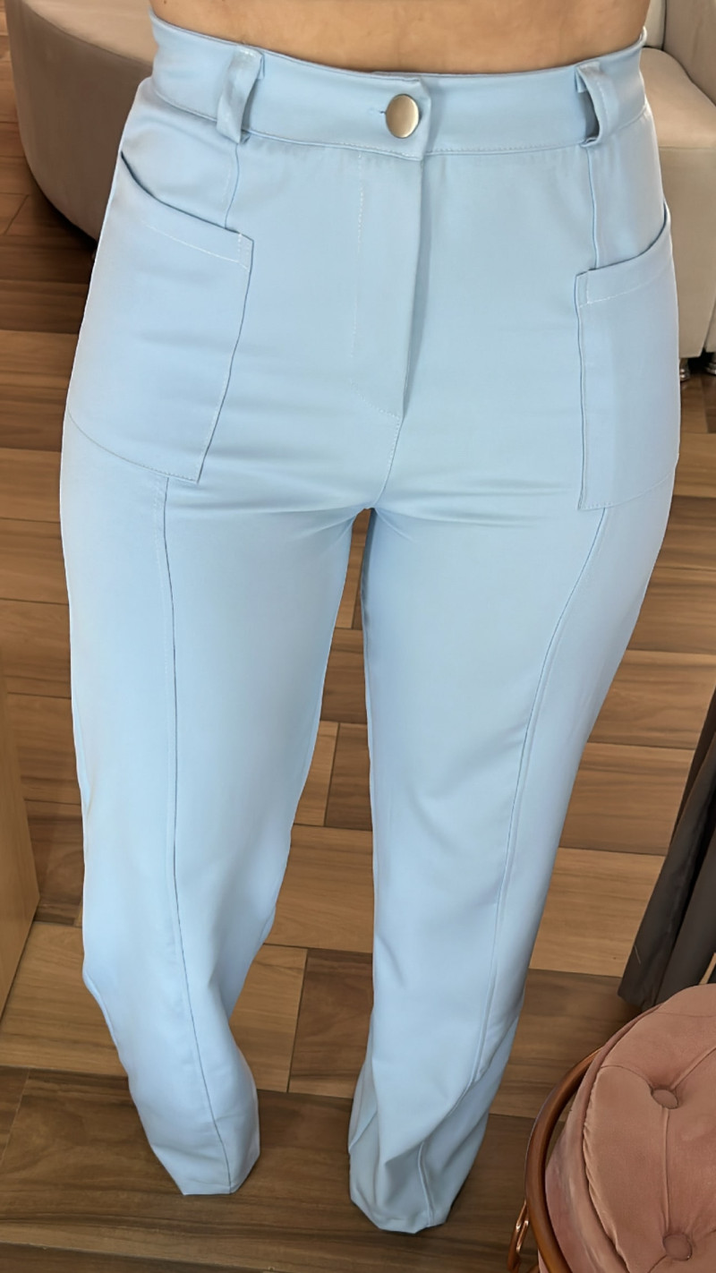 Calça Alfaiataria Liz-Azul-G | Daniele Fazan