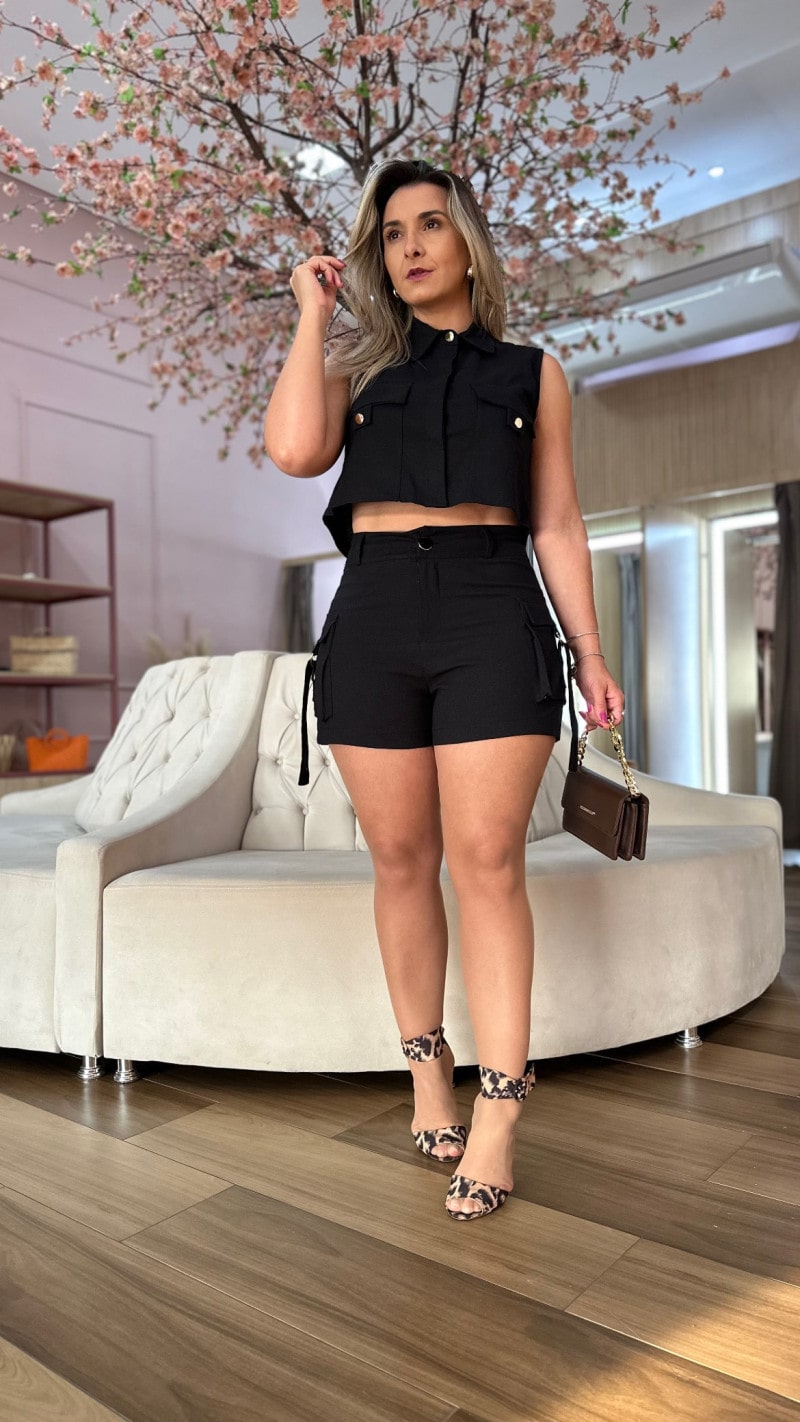 Conjunto Cropped E Short Cargo Yasmin | Daniele Fazan
